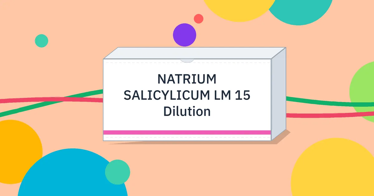 Symbolbild: Packung mit der Aufschrift NATRIUM SALICYLICUM LM 15 Dilution (PZN 12966506) – Verfügbarkeit und Bezug in Apotheken in Frankfurt am Main