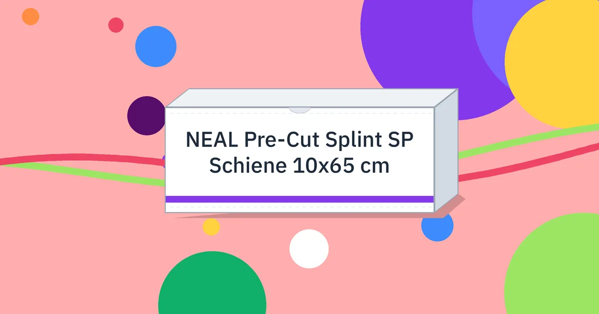 Symbolbild: Packung mit der Aufschrift NEAL Pre-Cut Splint SP Schiene 10x65 cm (PZN 19108875) – Verfügbarkeit und Bezug in Apotheken in Frankfurt am Main