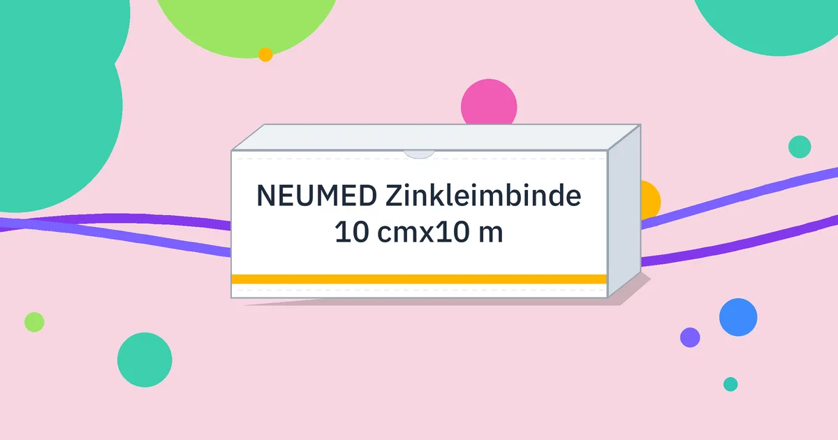 Symbolbild: Packung mit der Aufschrift NEUMED Zinkleimbinde 10 cmx10 m (PZN 10143539) – Verfügbarkeit und Bezug in Apotheken in Frankfurt am Main