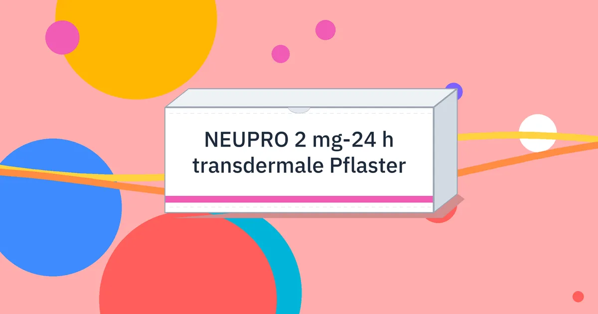 Symbolbild: Packung mit der Aufschrift NEUPRO 2 mg-24 h transdermale Pflaster (PZN 18243588) – Verfügbarkeit und Bezug in Apotheken in Frankfurt am Main