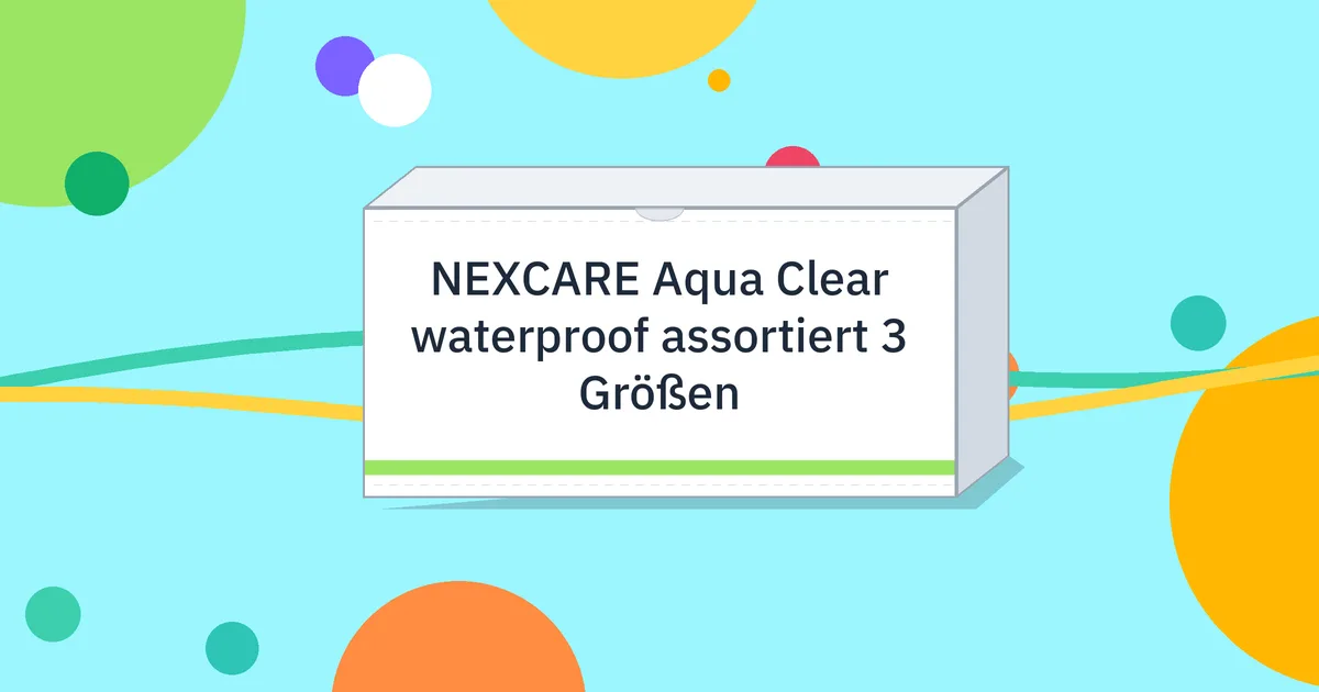 Symbolbild: Packung mit der Aufschrift NEXCARE Aqua Clear waterproof assortiert 3 Größen (PZN 16789917) – Verfügbarkeit und Bezug in Apotheken in Frankfurt am Main