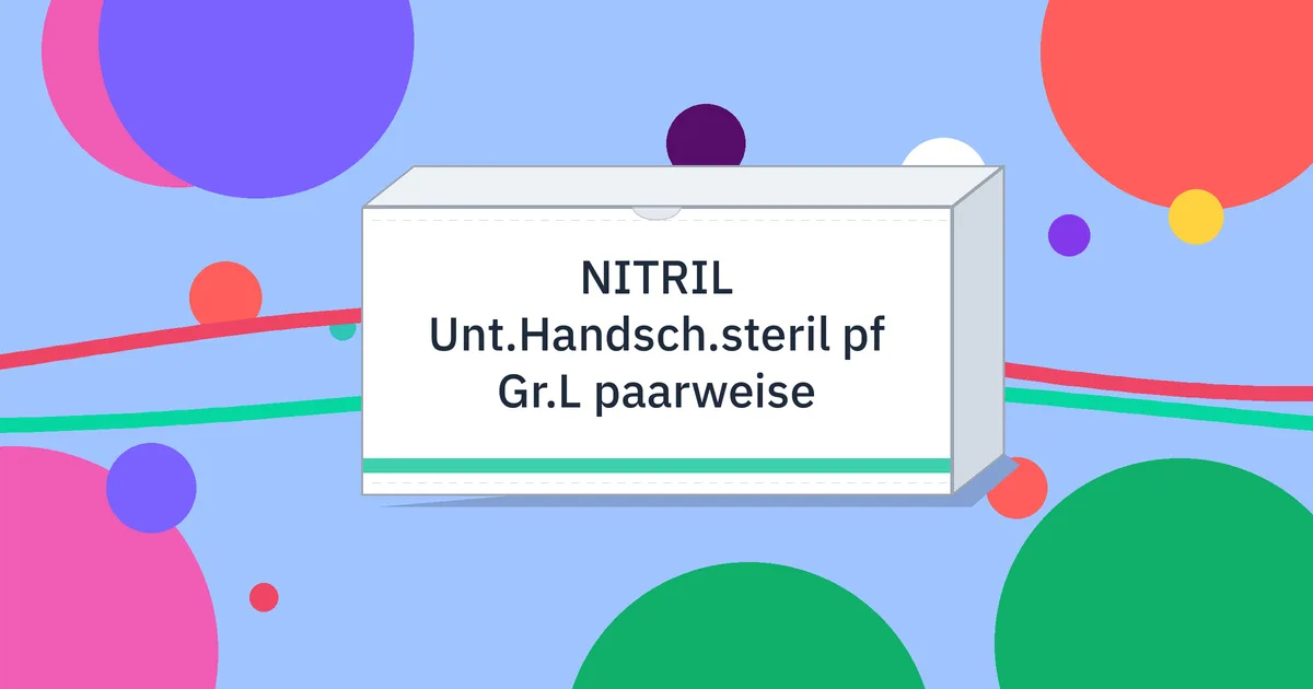Symbolbild: Packung mit der Aufschrift NITRIL Unt.Handsch.steril pf Gr.L paarweise (PZN 09544635) – Verfügbarkeit und Bezug in Apotheken in Frankfurt am Main