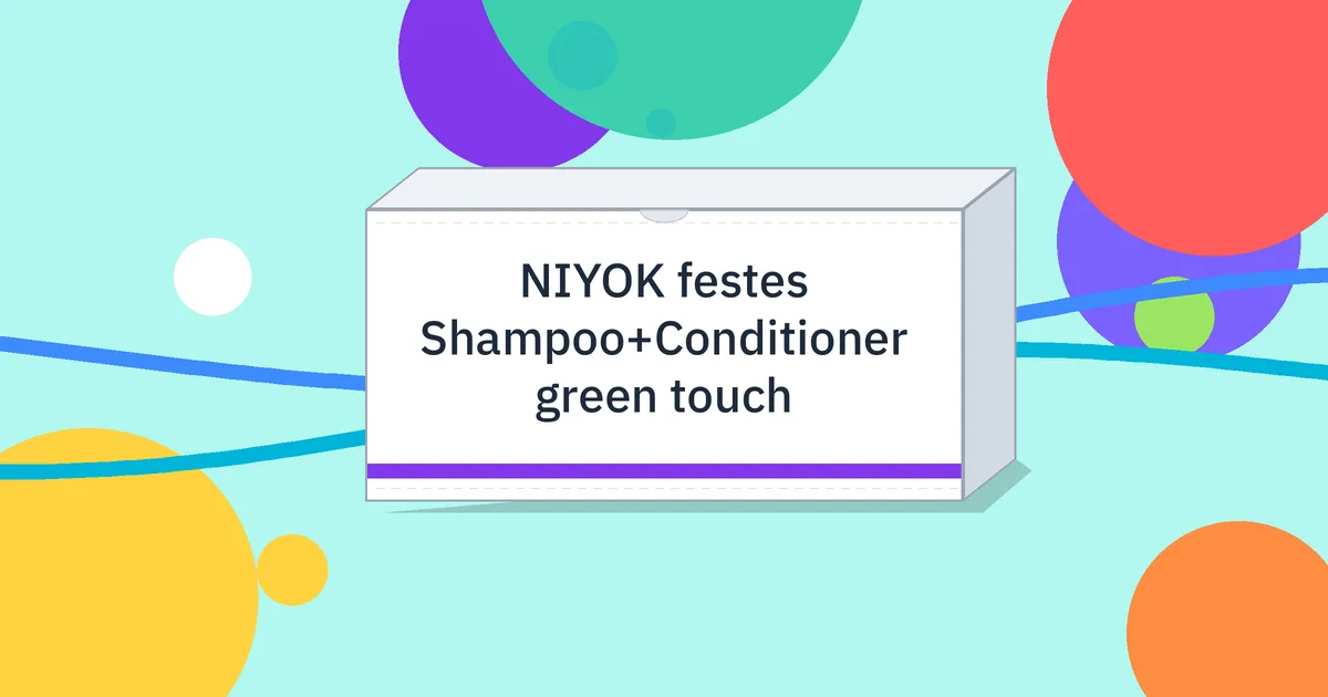 Symbolbild: Packung mit der Aufschrift NIYOK festes Shampoo+Conditioner green touch (PZN 18836526) – Verfügbarkeit und Bezug in Apotheken in Frankfurt am Main