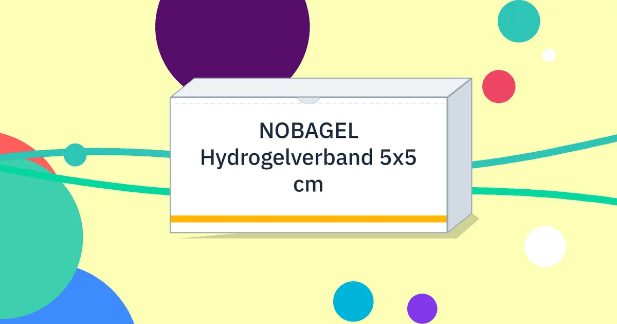 Symbolbild: Packung mit der Aufschrift NOBAGEL Hydrogelverband 5x5 cm (PZN 12493858) – Verfügbarkeit und Bezug in Apotheken in Frankfurt am Main