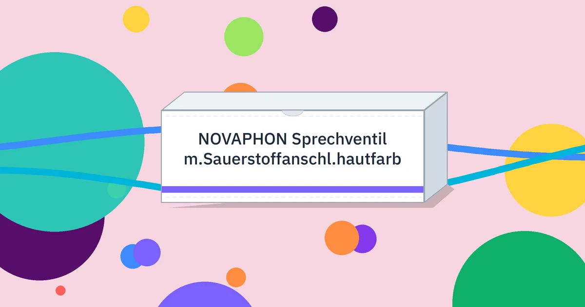 Symbolbild: Packung mit der Aufschrift NOVAPHON Sprechventil m.Sauerstoffanschl.hautfarb (PZN 19181300) – Verfügbarkeit und Bezug in Apotheken in Frankfurt am Main