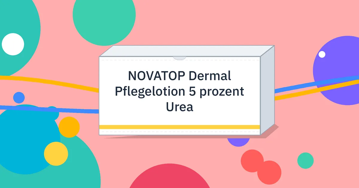 Symbolbild: Packung mit der Aufschrift NOVATOP Dermal Pflegelotion 5 prozent Urea (PZN 06091854) – Verfügbarkeit und Bezug in Apotheken in Frankfurt am Main