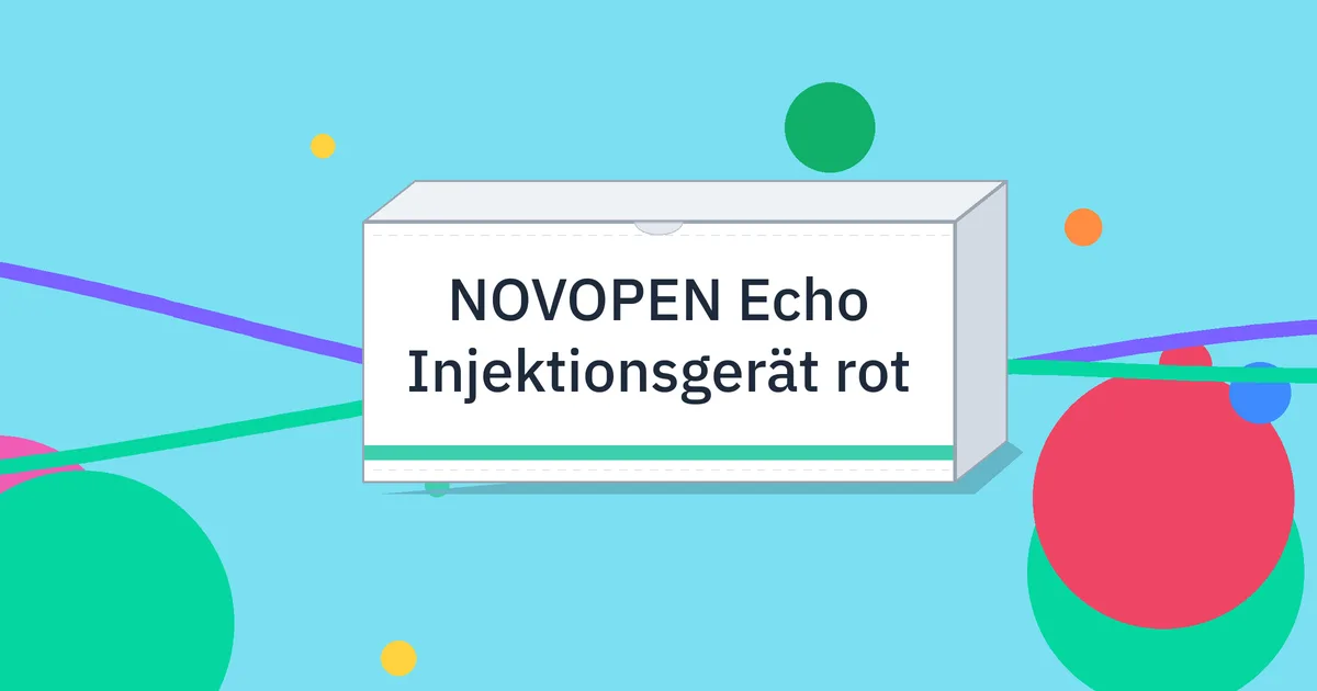 Symbolbild: Packung mit der Aufschrift NOVOPEN Echo Injektionsgerät rot (PZN 16822454) – Verfügbarkeit und Bezug in Apotheken in Frankfurt am Main