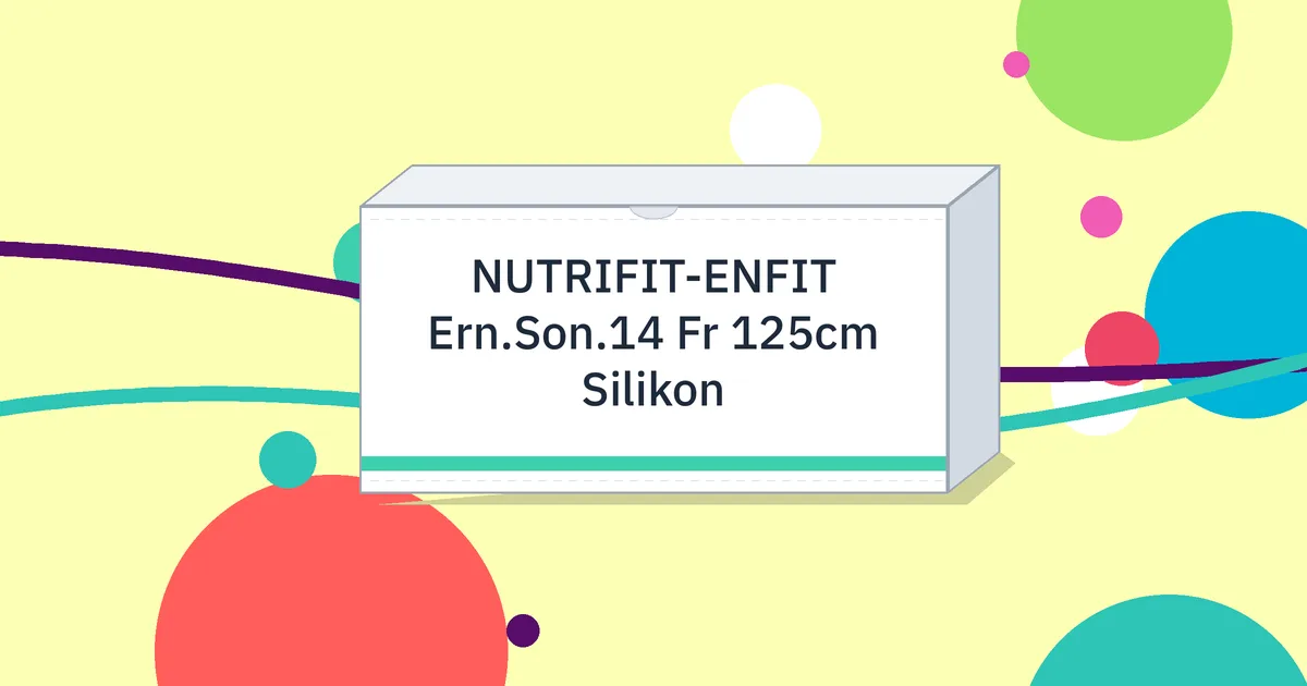 Symbolbild: Packung mit der Aufschrift NUTRIFIT-ENFIT Ern.Son.14 Fr 125cm Silikon (PZN 14187002) – Verfügbarkeit und Bezug in Apotheken in Frankfurt am Main