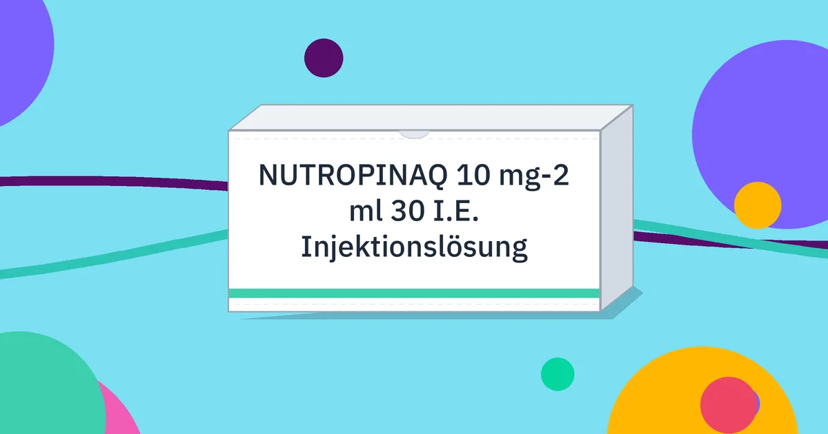 Symbolbild: Packung mit der Aufschrift NUTROPINAQ 10 mg-2 ml 30 I.E. Injektionslösung (PZN 00212848) – Verfügbarkeit und Bezug in Apotheken in Frankfurt am Main