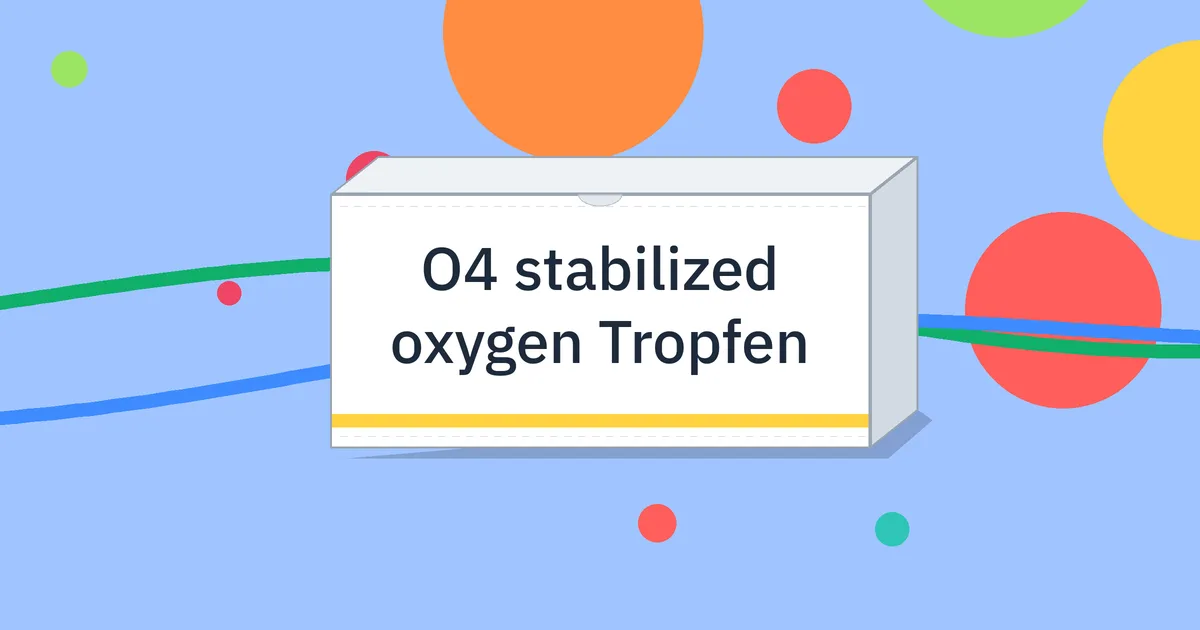 Symbolbild: Packung mit der Aufschrift O4 stabilized oxygen Tropfen (PZN 16759974) – Verfügbarkeit und Bezug in Apotheken in Frankfurt am Main