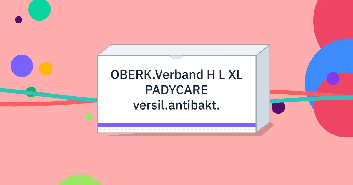 Symbolbild: Packung mit der Aufschrift OBERK.Verband H L XL PADYCARE versil.antibakt. (PZN 10939244) – Verfügbarkeit und Bezug in Apotheken in Frankfurt am Main