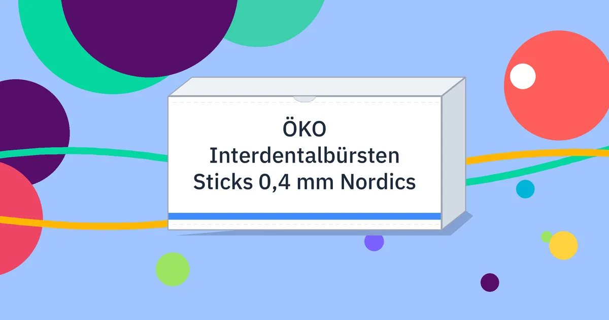 Symbolbild: Packung mit der Aufschrift ÖKO Interdentalbürsten Sticks 0,4 mm Nordics (PZN 18858858) – Verfügbarkeit und Bezug in Apotheken in Frankfurt am Main