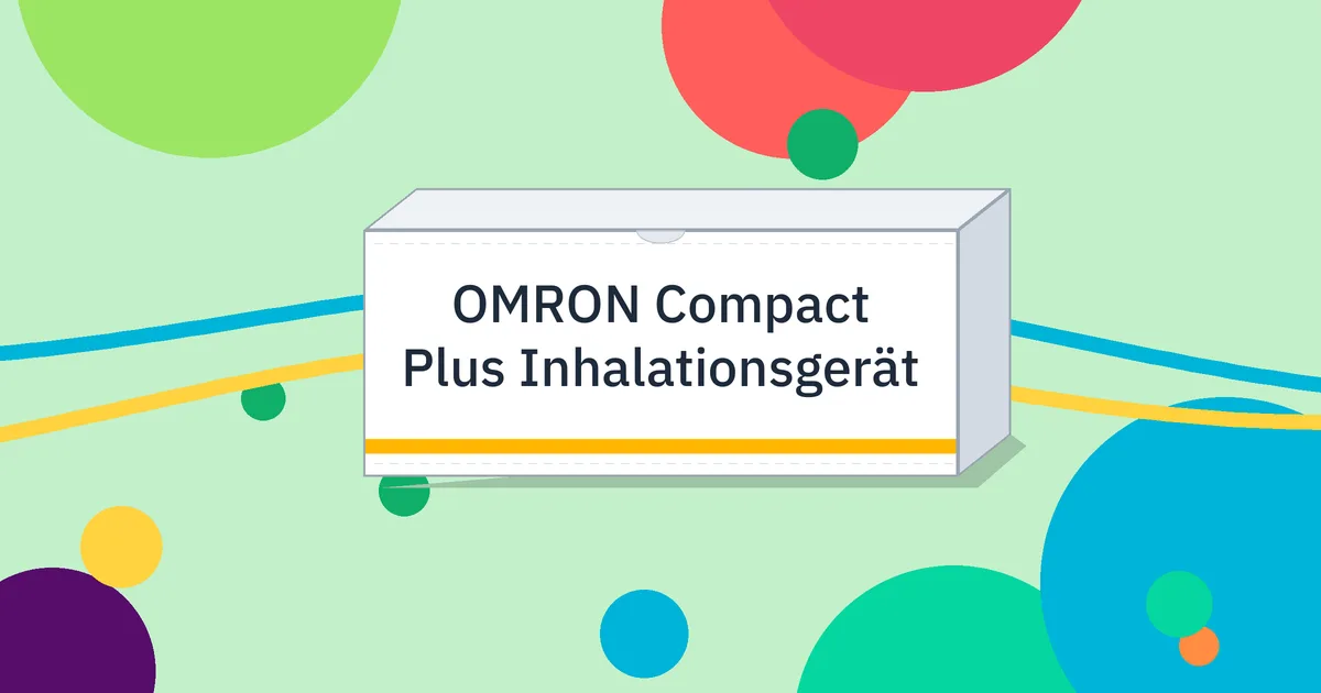 Symbolbild: Packung mit der Aufschrift OMRON Compact Plus Inhalationsgerät (PZN 13989662) – Verfügbarkeit und Bezug in Apotheken in Frankfurt am Main
