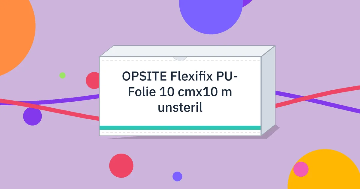 Symbolbild: Packung mit der Aufschrift OPSITE Flexifix PU-Folie 10 cmx10 m unsteril (PZN 11660490) – Verfügbarkeit und Bezug in Apotheken in Frankfurt am Main