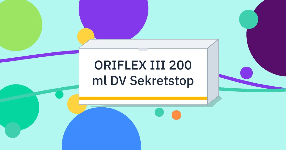 Symbolbild: Packung mit der Aufschrift ORIFLEX III 200 ml DV Sekretstop (PZN 17485958) – Verfügbarkeit und Bezug in Apotheken in Frankfurt am Main