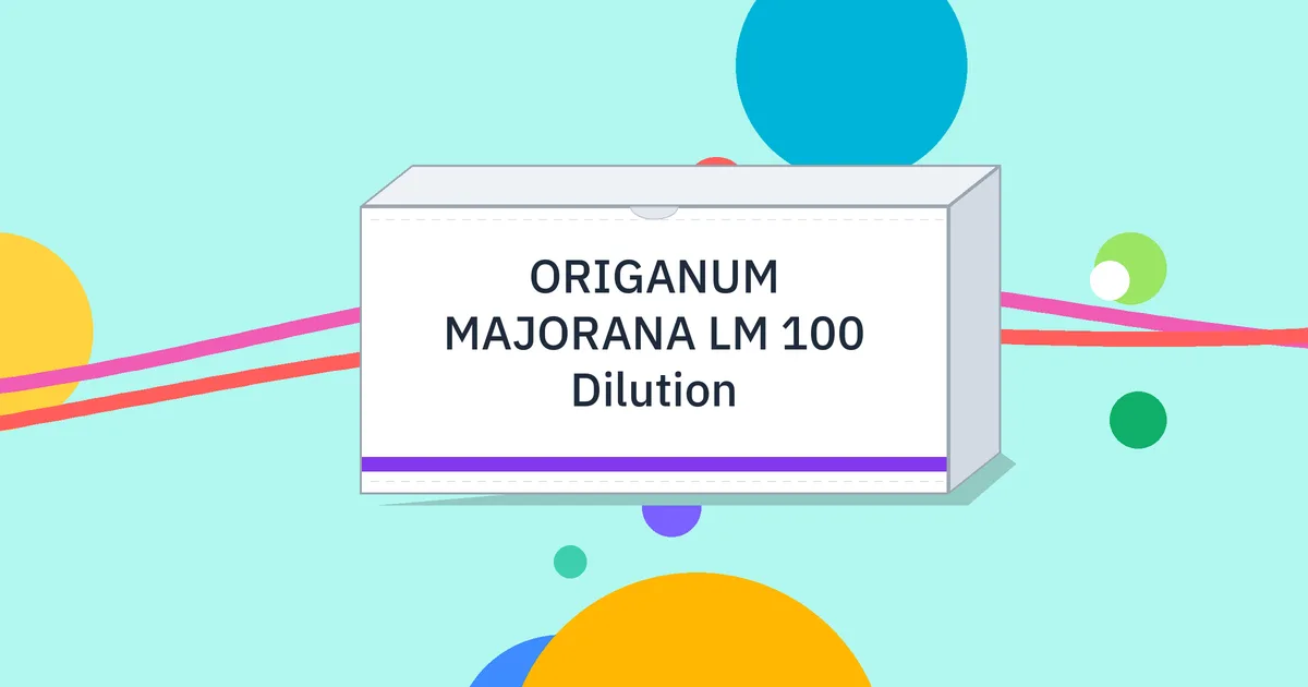 Symbolbild: Packung mit der Aufschrift ORIGANUM MAJORANA LM 100 Dilution (PZN 12972889) – Verfügbarkeit und Bezug in Apotheken in Frankfurt am Main