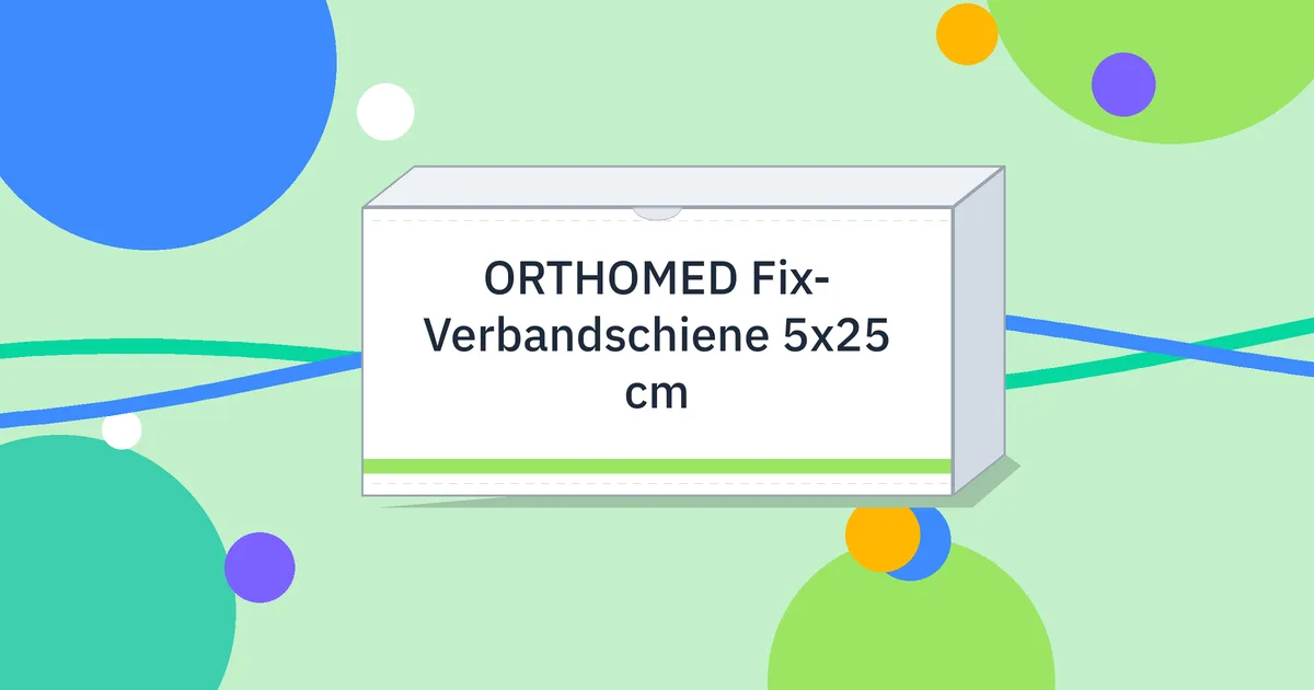 Symbolbild: Packung mit der Aufschrift ORTHOMED Fix-Verbandschiene 5x25 cm (PZN 11516793) – Verfügbarkeit und Bezug in Apotheken in Frankfurt am Main
