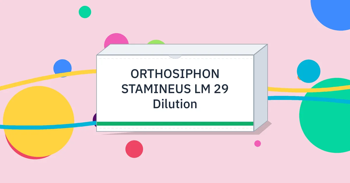 Symbolbild: Packung mit der Aufschrift ORTHOSIPHON STAMINEUS LM 29 Dilution (PZN 13628220) – Verfügbarkeit und Bezug in Apotheken in Frankfurt am Main