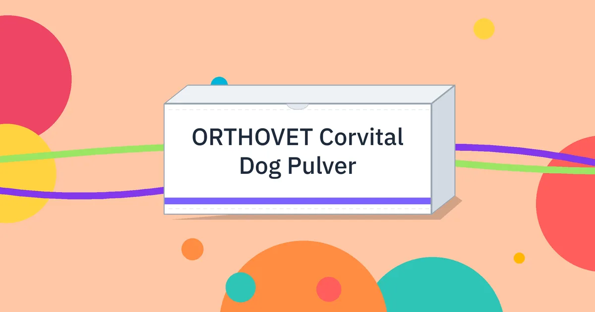 Symbolbild: Packung mit der Aufschrift ORTHOVET Corvital Dog Pulver (PZN 14319946) – Verfügbarkeit und Bezug in Apotheken in Frankfurt am Main