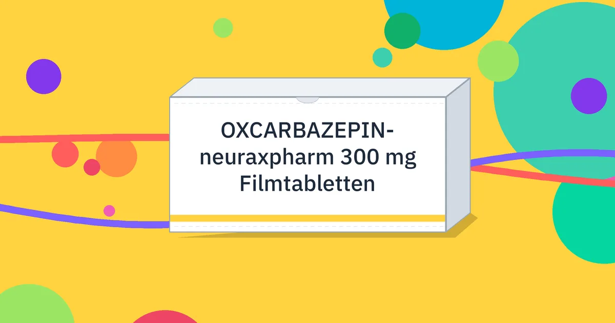 Symbolbild: Packung mit der Aufschrift OXCARBAZEPIN-neuraxpharm 300 mg Filmtabletten (PZN 09519494) – Verfügbarkeit und Bezug in Apotheken in Frankfurt am Main
