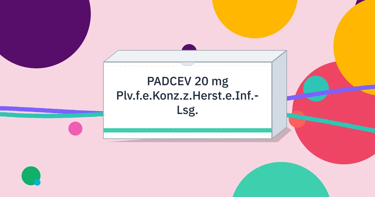 Symbolbild: Packung mit der Aufschrift PADCEV 20 mg Plv.f.e.Konz.z.Herst.e.Inf.-Lsg. (PZN 17502970) – Verfügbarkeit und Bezug in Apotheken in Frankfurt am Main