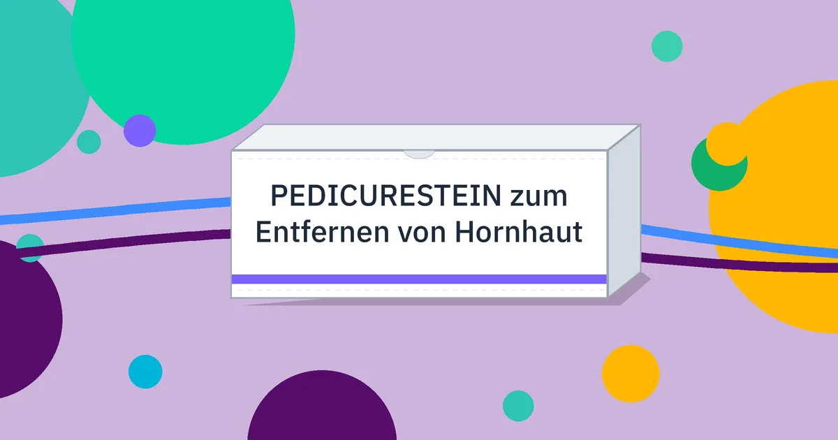 Symbolbild: Packung mit der Aufschrift PEDICURESTEIN zum Entfernen von Hornhaut (PZN 06714166) – Verfügbarkeit und Bezug in Apotheken in Frankfurt am Main