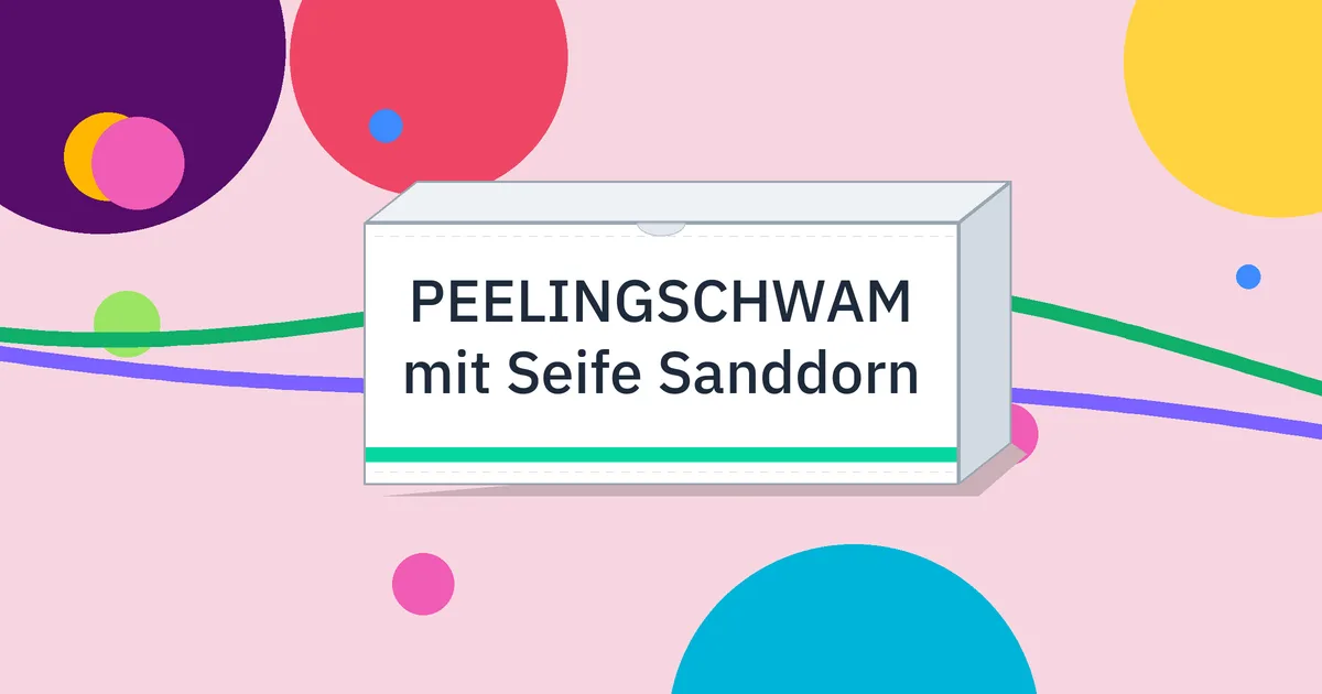Symbolbild: Packung mit der Aufschrift PEELINGSCHWAM mit Seife Sanddorn (PZN 16335010) – Verfügbarkeit und Bezug in Apotheken in Frankfurt am Main