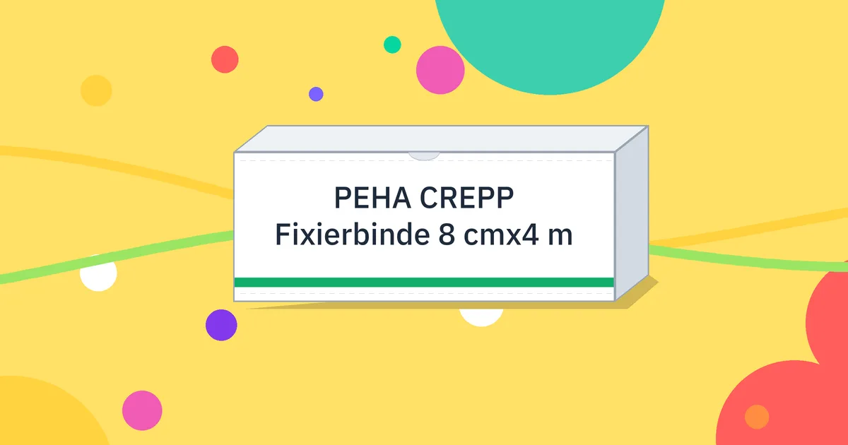Symbolbild: Packung mit der Aufschrift PEHA CREPP Fixierbinde 8 cmx4 m (PZN 13745606) – Verfügbarkeit und Bezug in Apotheken in Frankfurt am Main
