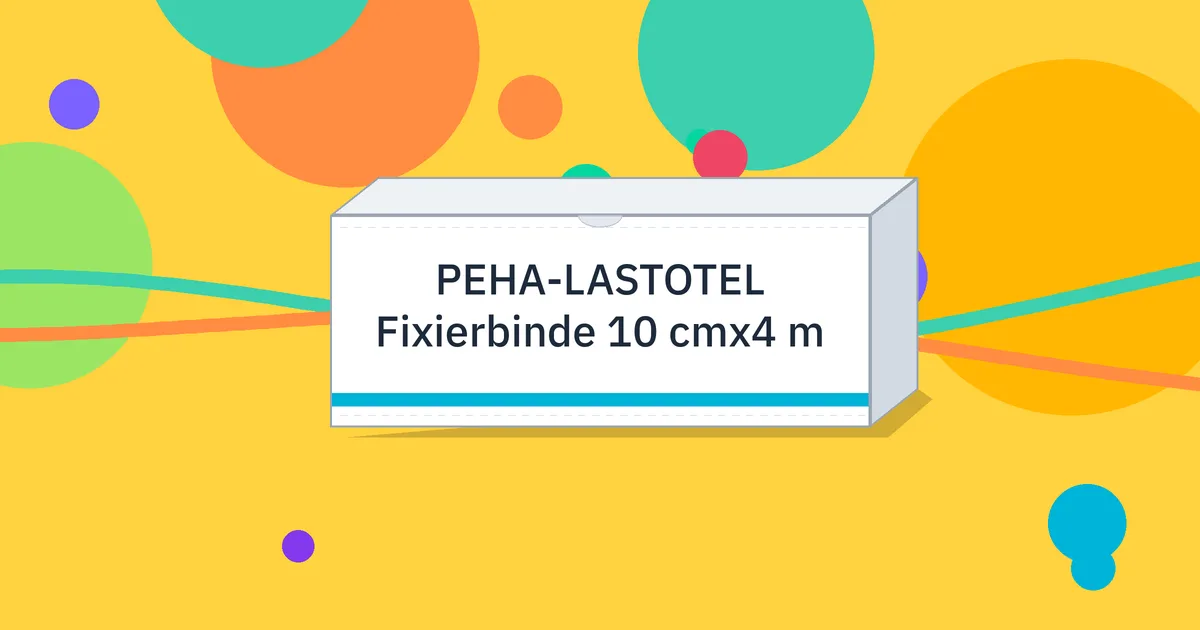 Symbolbild: Packung mit der Aufschrift PEHA-LASTOTEL Fixierbinde 10 cmx4 m (PZN 19229685) – Verfügbarkeit und Bezug in Apotheken in Frankfurt am Main