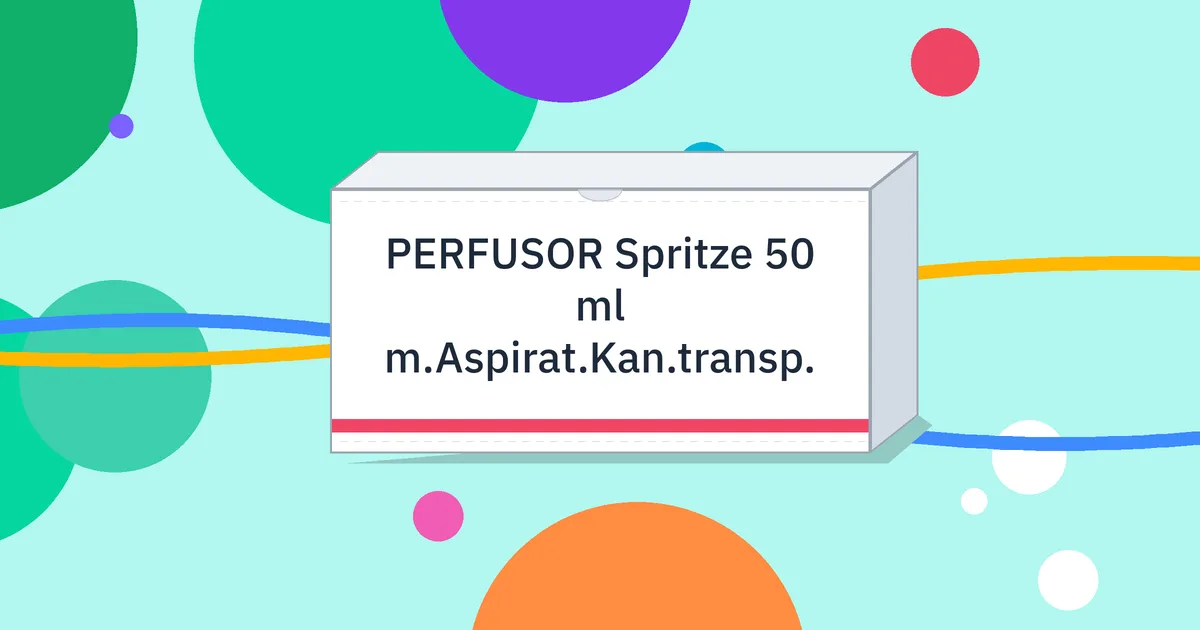 Symbolbild: Packung mit der Aufschrift PERFUSOR Spritze 50 ml m.Aspirat.Kan.transp. (PZN 00583906) – Verfügbarkeit und Bezug in Apotheken in Frankfurt am Main