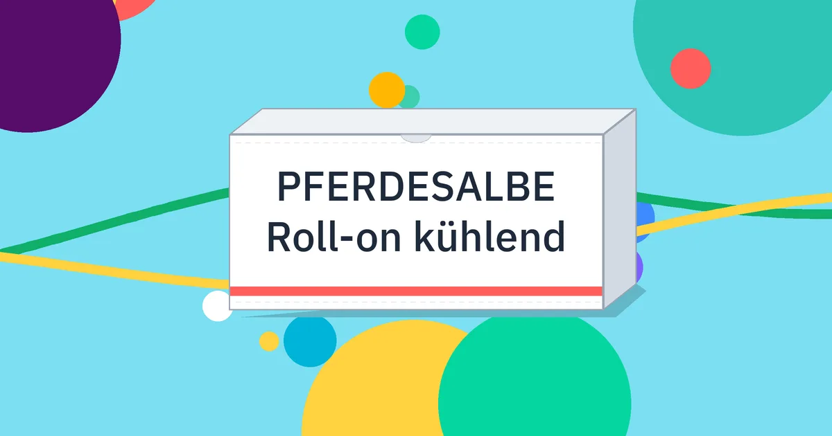 Symbolbild: Packung mit der Aufschrift PFERDESALBE Roll-on kühlend (PZN 10038529) – Verfügbarkeit und Bezug in Apotheken in Frankfurt am Main