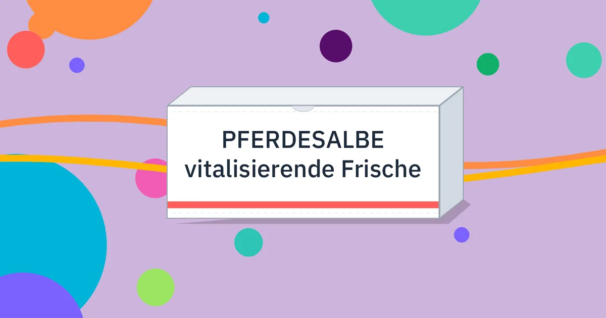 Symbolbild: Packung mit der Aufschrift PFERDESALBE vitalisierende Frische (PZN 16335027) – Verfügbarkeit und Bezug in Apotheken in Frankfurt am Main