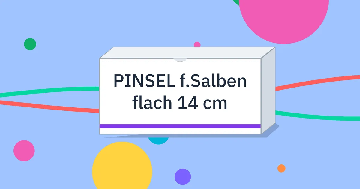 Symbolbild: Packung mit der Aufschrift PINSEL f.Salben flach 14 cm (PZN 02009241) – Verfügbarkeit und Bezug in Apotheken in Frankfurt am Main