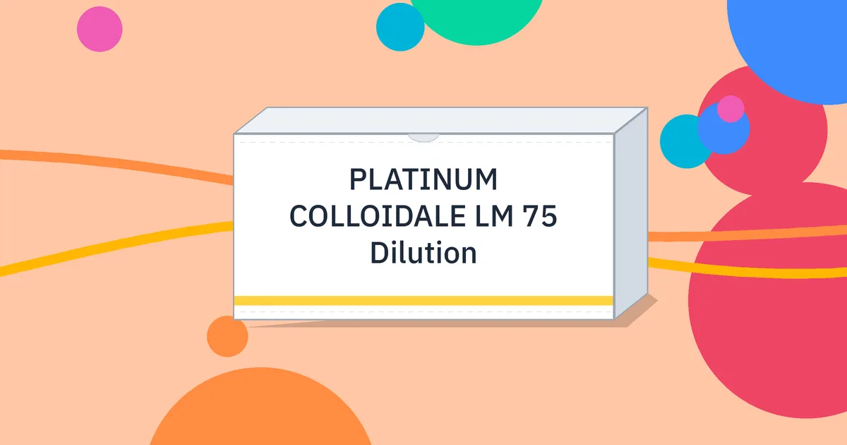 Symbolbild: Packung mit der Aufschrift PLATINUM COLLOIDALE LM 75 Dilution (PZN 13038211) – Verfügbarkeit und Bezug in Apotheken in Frankfurt am Main
