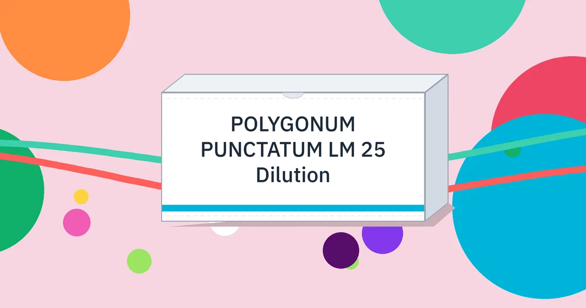 Symbolbild: Packung mit der Aufschrift POLYGONUM PUNCTATUM LM 25 Dilution (PZN 13663021) – Verfügbarkeit und Bezug in Apotheken in Frankfurt am Main