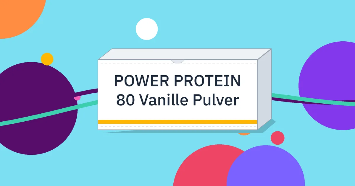 Symbolbild: Packung mit der Aufschrift POWER PROTEIN 80 Vanille Pulver (PZN 01498491) – Verfügbarkeit und Bezug in Apotheken in Frankfurt am Main