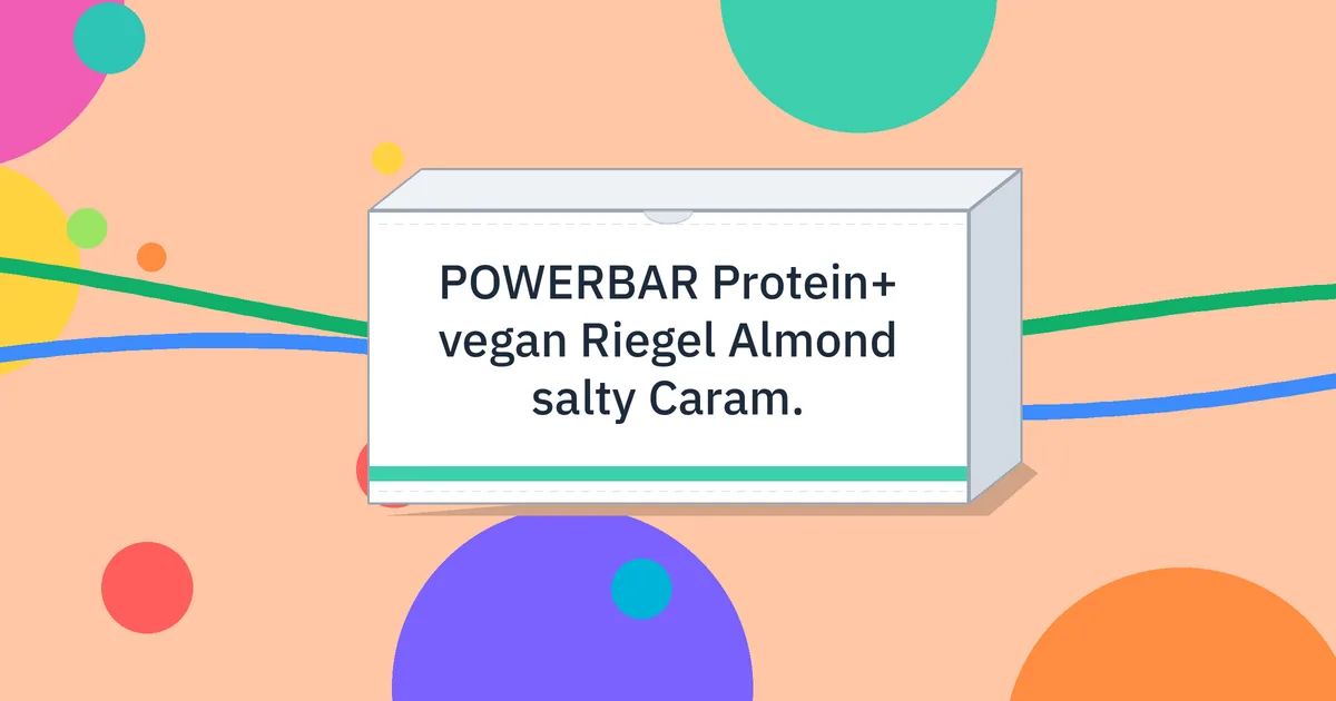 Symbolbild: Packung mit der Aufschrift POWERBAR Protein+ vegan Riegel Almond salty Caram. (PZN 18821163) – Verfügbarkeit und Bezug in Apotheken in Frankfurt am Main