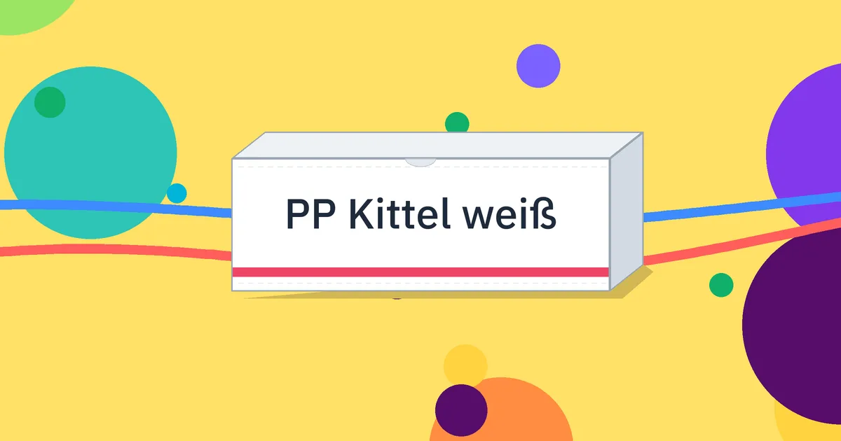 Symbolbild: Packung mit der Aufschrift PP Kittel weiß (PZN 04353534) – Verfügbarkeit und Bezug in Apotheken in Frankfurt am Main