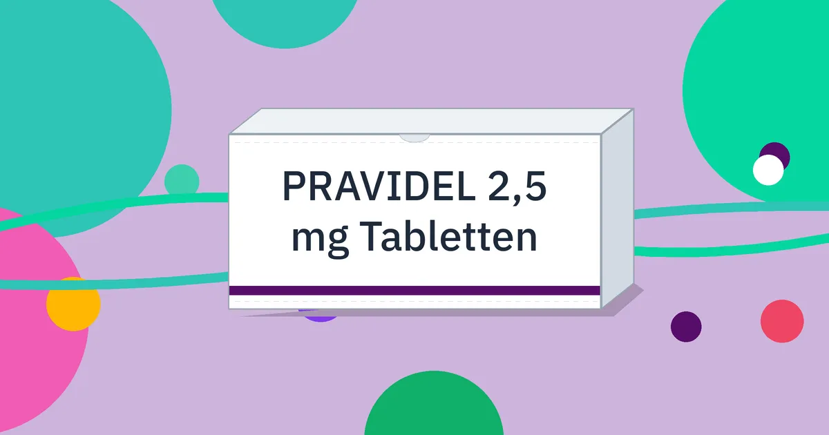 Symbolbild: Packung mit der Aufschrift PRAVIDEL 2,5 mg Tabletten (PZN 01942767) – Verfügbarkeit und Bezug in Apotheken in Frankfurt am Main
