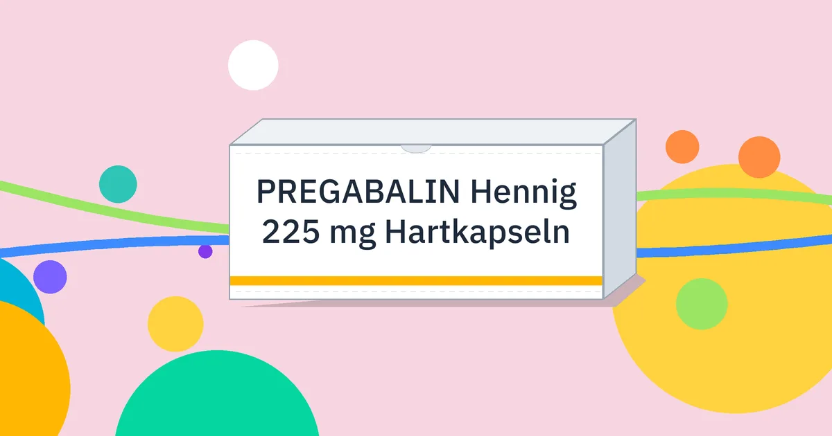 Symbolbild: Packung mit der Aufschrift PREGABALIN Hennig 225 mg Hartkapseln (PZN 11003875) – Verfügbarkeit und Bezug in Apotheken in Frankfurt am Main