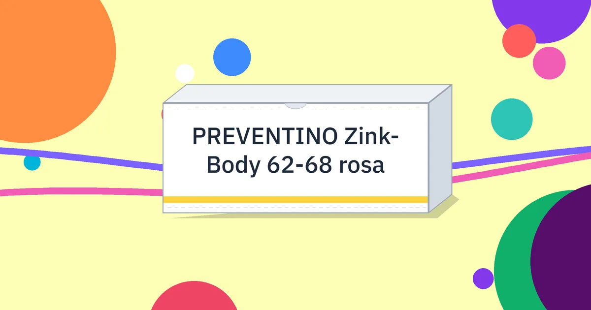 Symbolbild: Packung mit der Aufschrift PREVENTINO Zink-Body 62-68 rosa (PZN 12447551) – Verfügbarkeit und Bezug in Apotheken in Frankfurt am Main