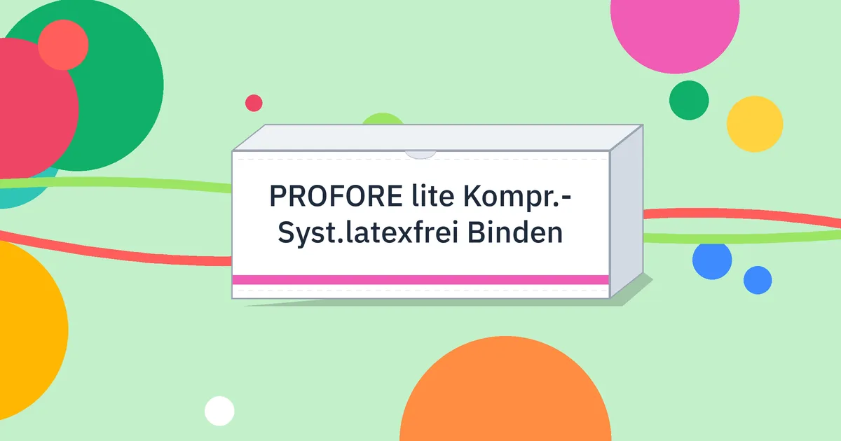 Symbolbild: Packung mit der Aufschrift PROFORE lite Kompr.-Syst.latexfrei Binden (PZN 05526155) – Verfügbarkeit und Bezug in Apotheken in Frankfurt am Main
