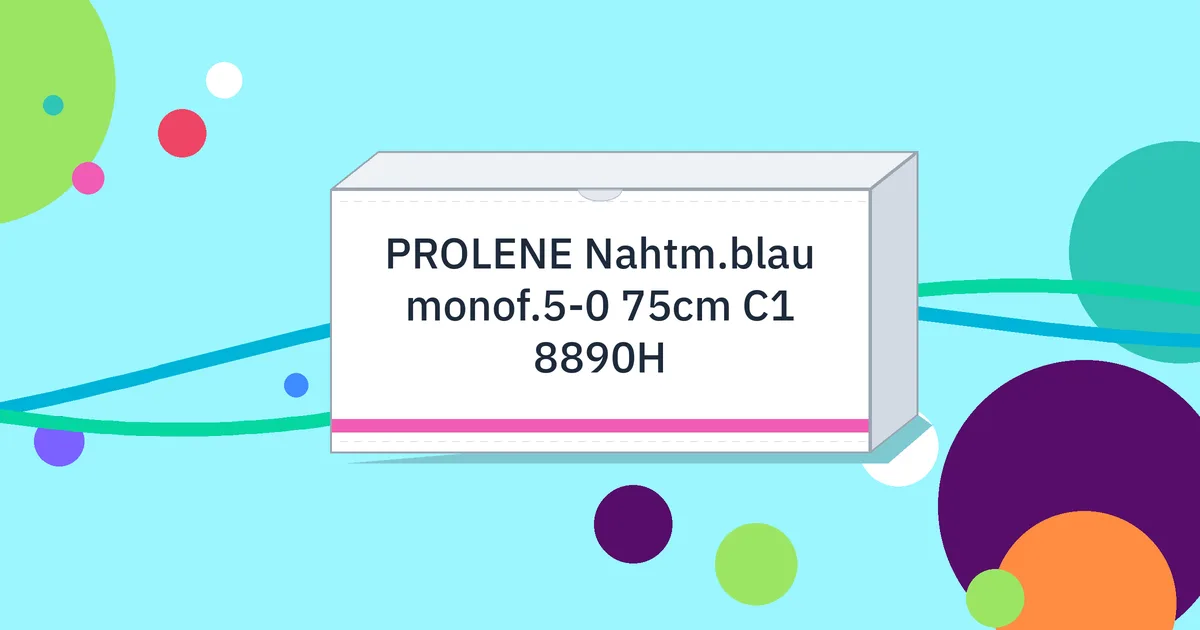 Symbolbild: Packung mit der Aufschrift PROLENE Nahtm.blau monof.5-0 75cm C1 8890H (PZN 19884148) – Verfügbarkeit und Bezug in Apotheken in Frankfurt am Main