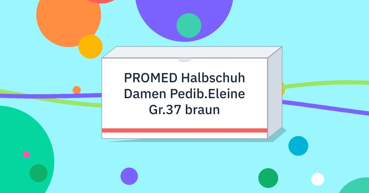 Symbolbild: Packung mit der Aufschrift PROMED Halbschuh Damen Pedib.Eleine Gr.37 braun (PZN 11709724) – Verfügbarkeit und Bezug in Apotheken in Frankfurt am Main