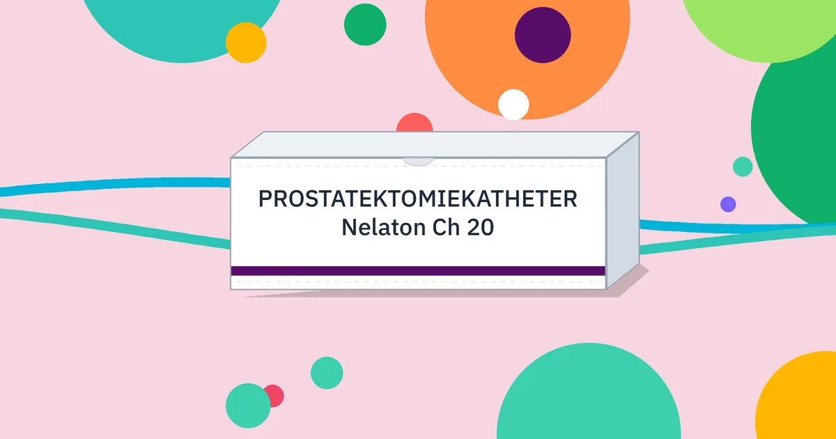 Symbolbild: Packung mit der Aufschrift PROSTATEKTOMIEKATHETER Nelaton Ch 20 (PZN 07573265) – Verfügbarkeit und Bezug in Apotheken in Frankfurt am Main