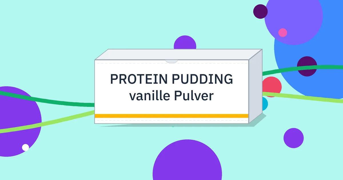 Symbolbild: Packung mit der Aufschrift PROTEIN PUDDING vanille Pulver (PZN 10527470) – Verfügbarkeit und Bezug in Apotheken in Frankfurt am Main