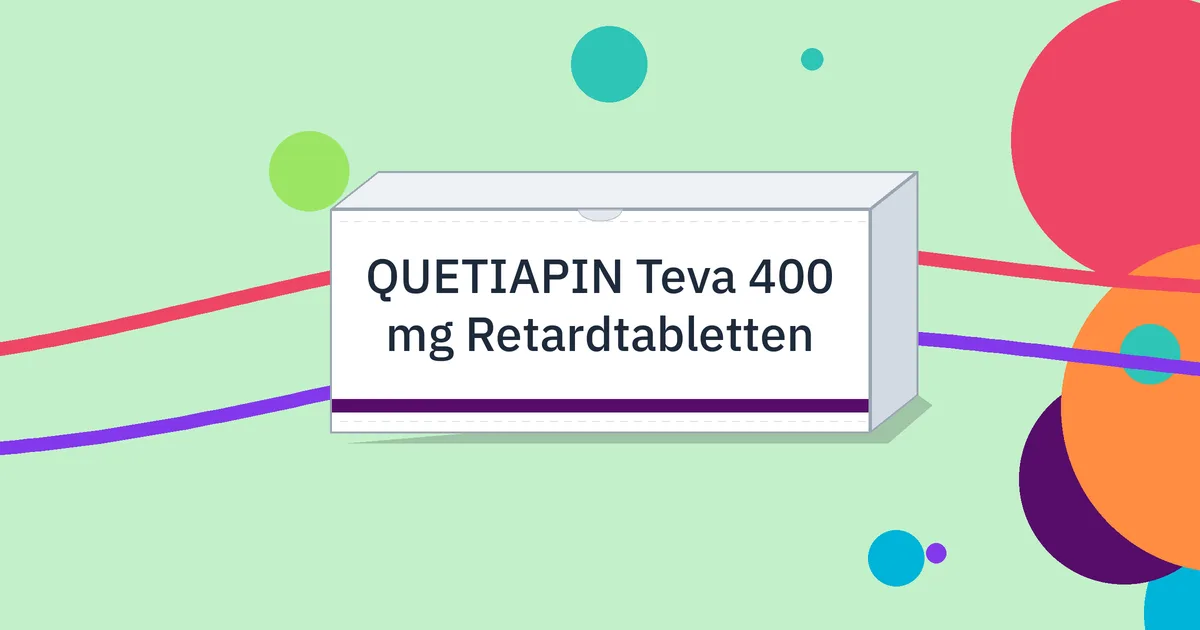 Symbolbild: Packung mit der Aufschrift QUETIAPIN Teva 400 mg Retardtabletten (PZN 16320511) – Verfügbarkeit und Bezug in Apotheken in Frankfurt am Main