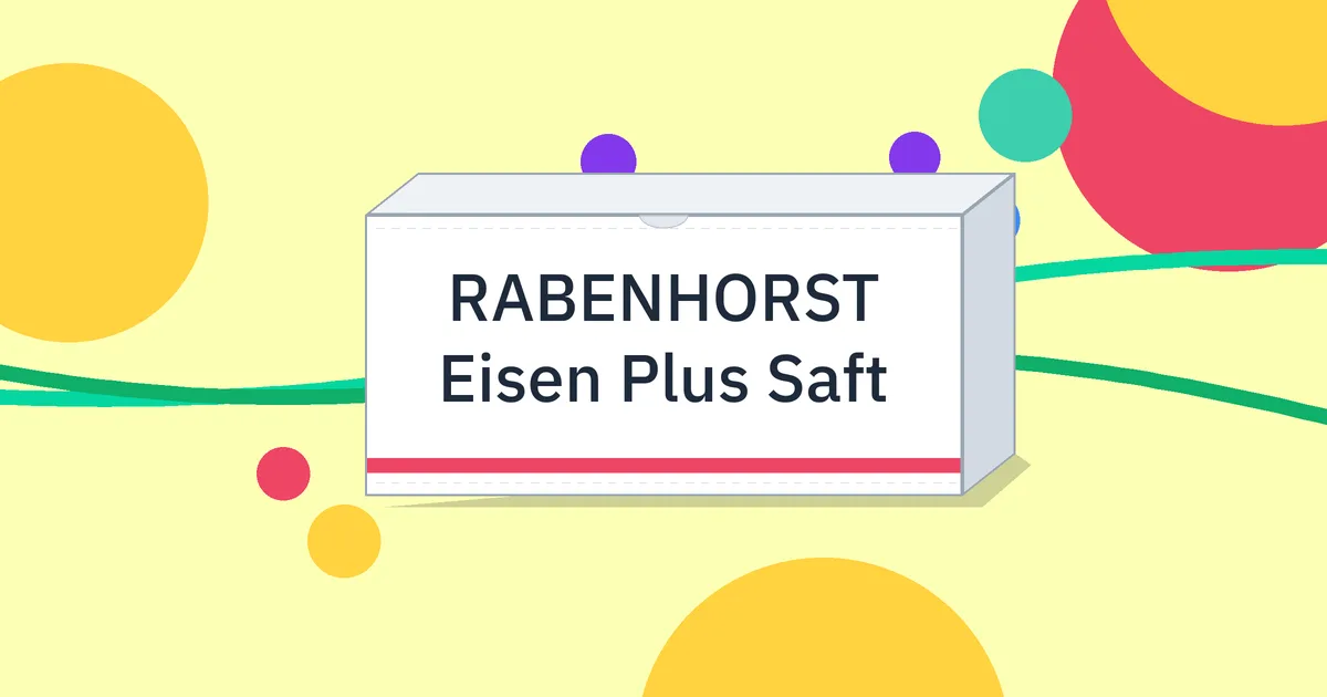 Symbolbild: Packung mit der Aufschrift RABENHORST Eisen Plus Saft (PZN 19505263) – Verfügbarkeit und Bezug in Apotheken in Frankfurt am Main
