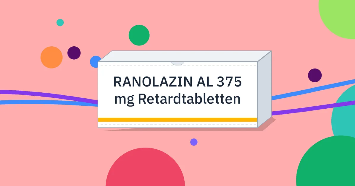 Symbolbild: Packung mit der Aufschrift RANOLAZIN AL 375 mg Retardtabletten (PZN 18335706) – Verfügbarkeit und Bezug in Apotheken in Frankfurt am Main