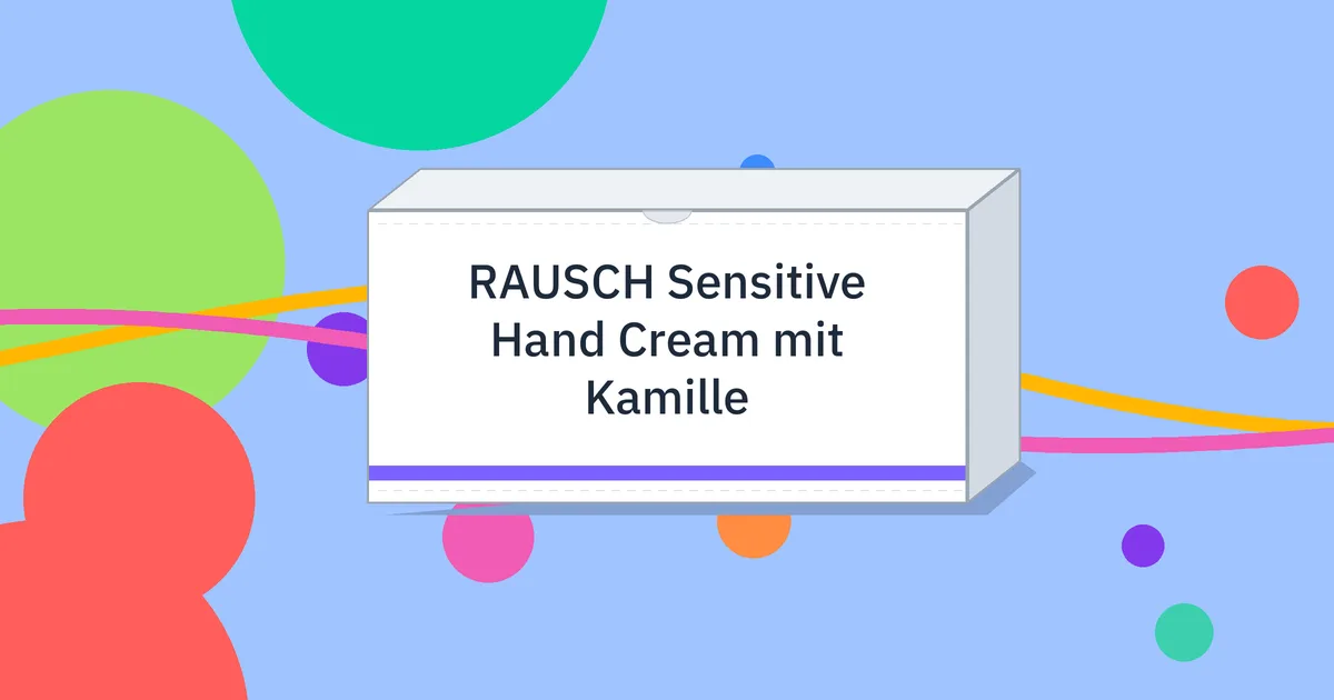 Symbolbild: Packung mit der Aufschrift RAUSCH Sensitive Hand Cream mit Kamille (PZN 18743115) – Verfügbarkeit und Bezug in Apotheken in Frankfurt am Main